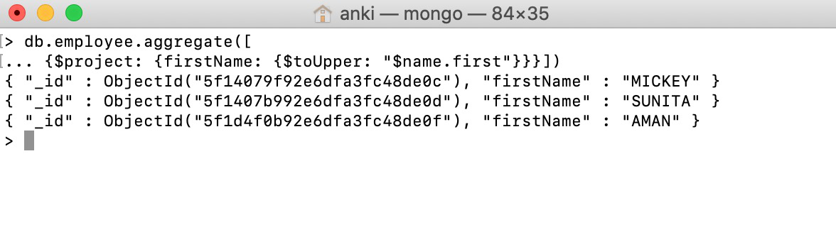 MongoDB $toUpper Operator - GeeksforGeeks