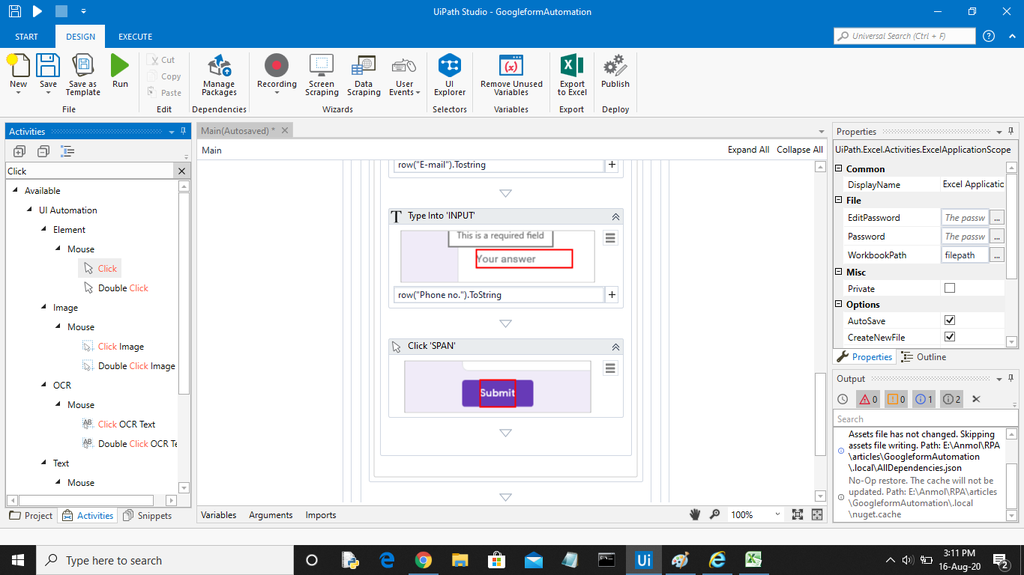 Robotic Process Automation(RPA) - Google Form Automation using UIPath ...