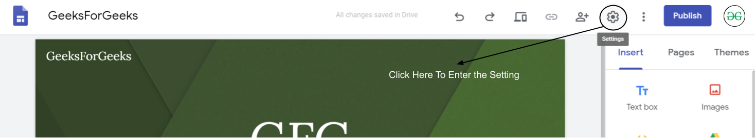 How to add Announcement Banner in New Google Sites? - GeeksforGeeks