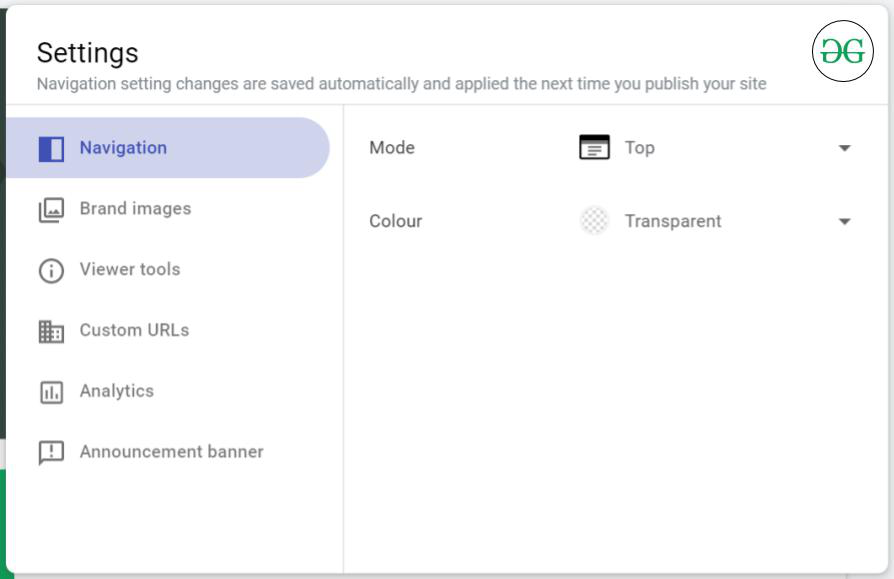 New Google Site Navigation Bar - GeeksforGeeks