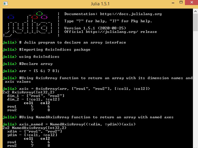 Array Interfaces in Julia - GeeksforGeeks