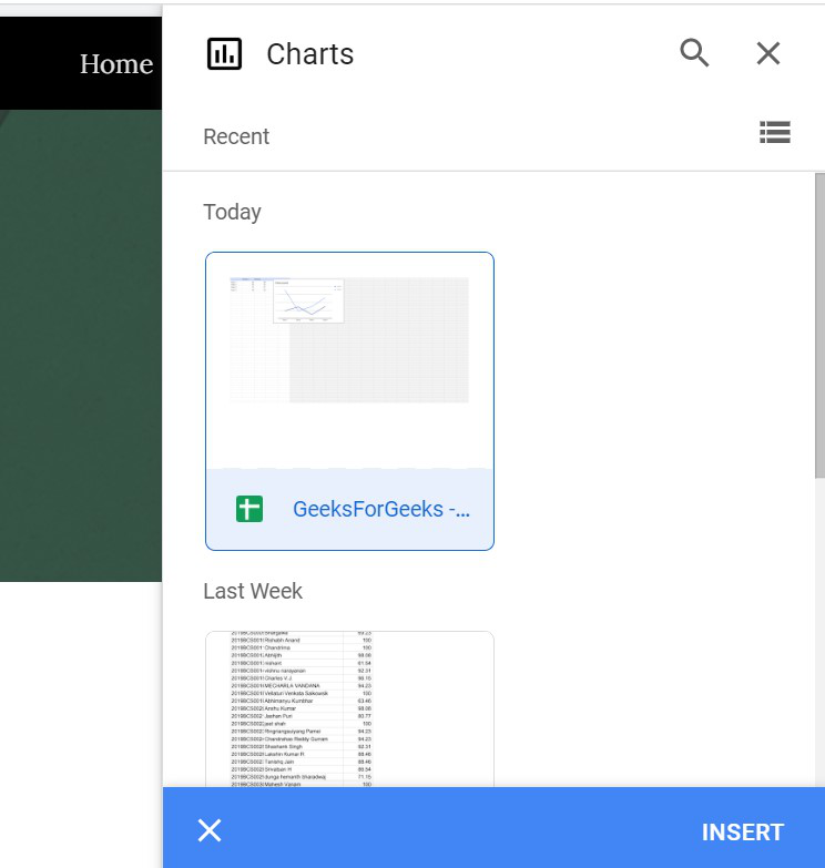How to insert Charts in New Google Sites? - GeeksforGeeks