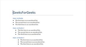 Working with Lists - Python .docx Module - GeeksforGeeks