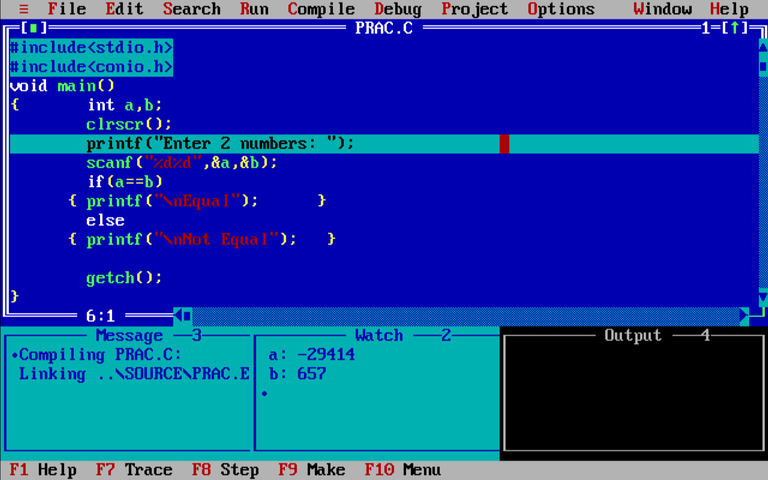 Debugging in Turbo C++ - GeeksforGeeks