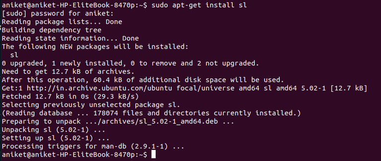 Linux Fun - Displaying Steam Locomotive on Terminal - GeeksforGeeks
