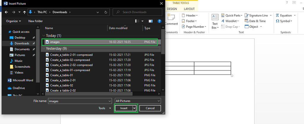 Working with Tables in MS Word - GeeksforGeeks