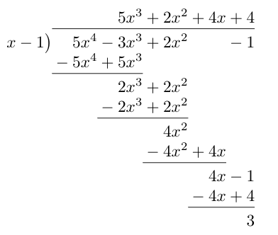 Division Algorithm for Polynomials - GeeksforGeeks