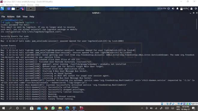 Logcheck Tool - Monitor Kali Linux System Log Activity - GeeksforGeeks