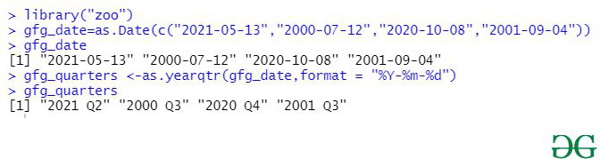 Format date as Year/Quarter in R - GeeksforGeeks