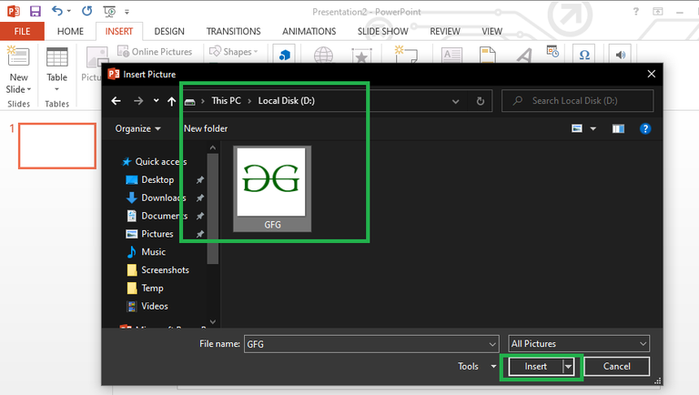 How to Insert a Picture in MS Powerpoint - GeeksforGeeks