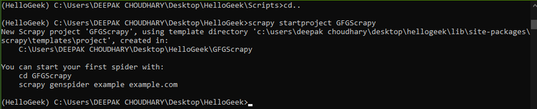 Scrapy - Command Line Tools - GeeksforGeeks