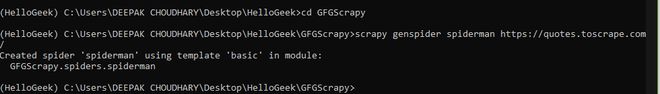 Scrapy - Command Line Tools - GeeksforGeeks