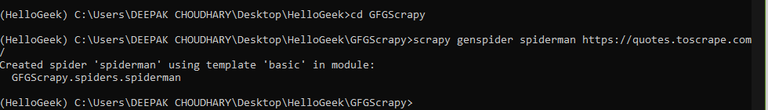 Scrapy - Command Line Tools - GeeksforGeeks