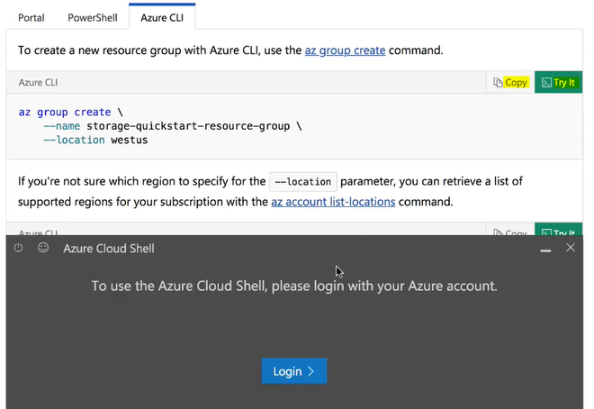 Microsoft Azure - Accessing Cloud Shell from Microsoft Docs - GeeksforGeeks