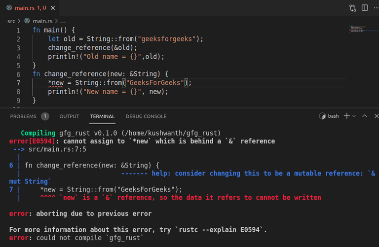 Rust - References & Borrowing - GeeksforGeeks