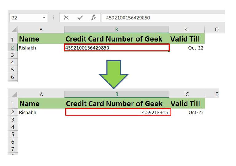 How to Enter Large Numbers/Credit Card Numbers into Microsoft Excel ...
