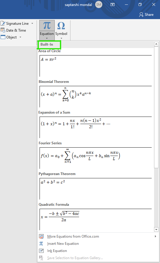 How To Insert Equations In A MS Word Document GeeksforGeeks How To Insert Equations In A MS Word Document GeeksforGeeks