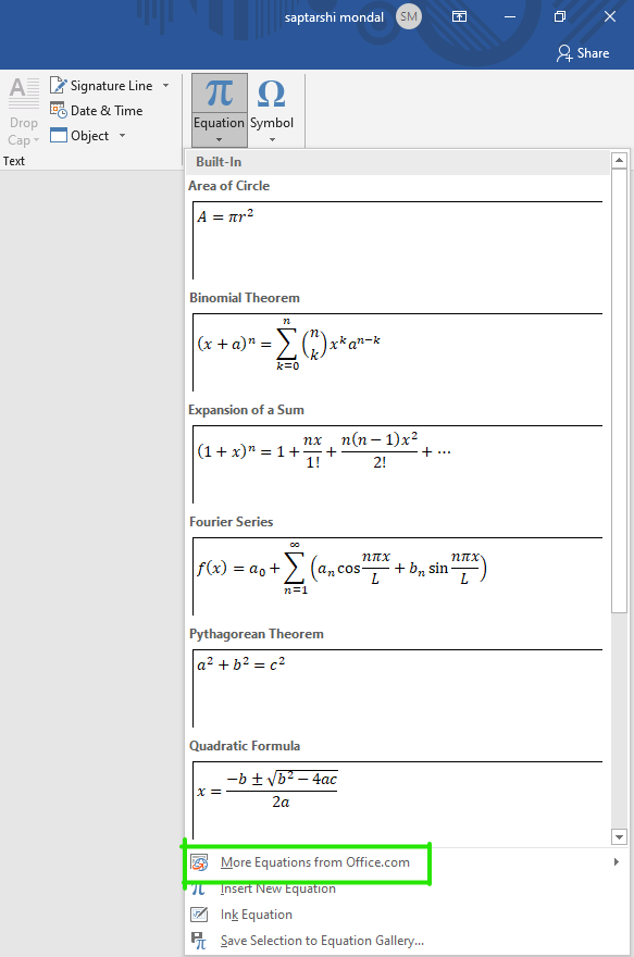 How To Insert Equation In Word Doc Cigarfad How To Insert Equation In Word Doc Cigarfad