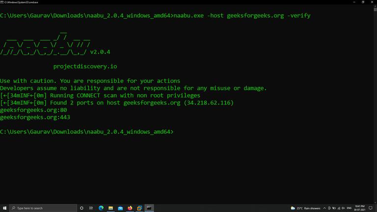 How to install and use Naabu in Windows - GeeksforGeeks