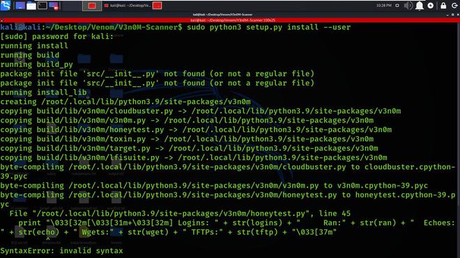 Venom - Pentesting Testing Scanner - GeeksforGeeks