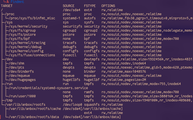 Findmnt - Find all mounted filesystems on Linux - GeeksforGeeks