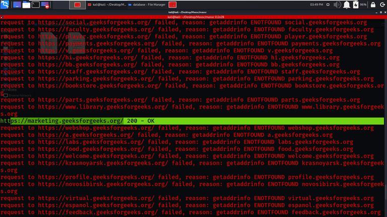 Massc - Subdomain Scanner Tool Designed in JavaScript - GeeksforGeeks