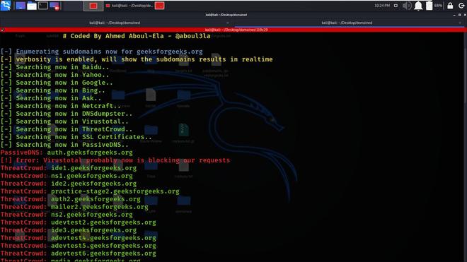 Domained - Multi Tool Subdomain Enumeration Suite on Kali Linux ...