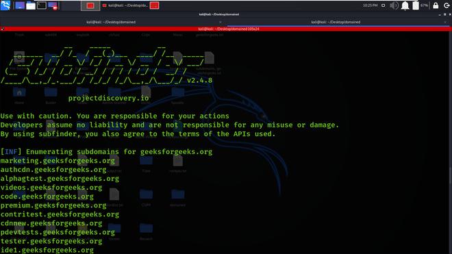 Domained - Multi Tool Subdomain Enumeration Suite on Kali Linux - GeeksforGeeks