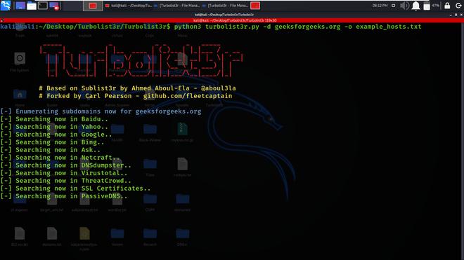 Turbolist3r - Subdomain enumeration tool - GeeksforGeeks