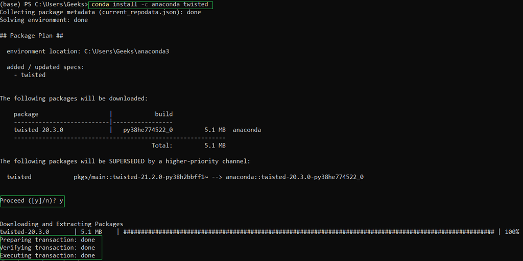 How to Install Twisted in Windows? - GeeksforGeeks
