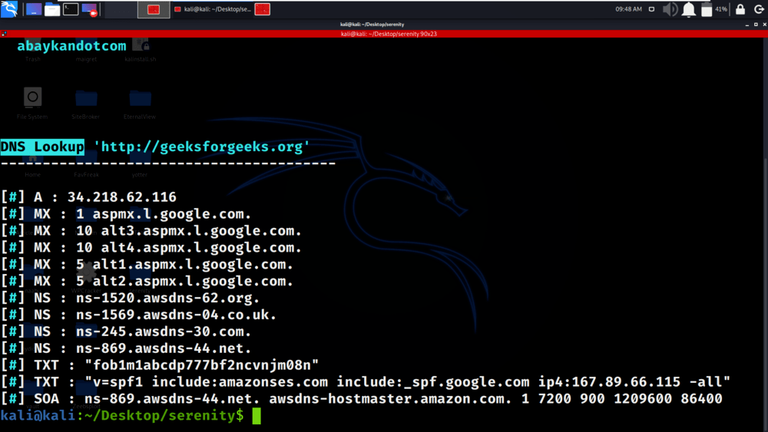 53R3N17Y - Python based script for Information Gathering - GeeksforGeeks
