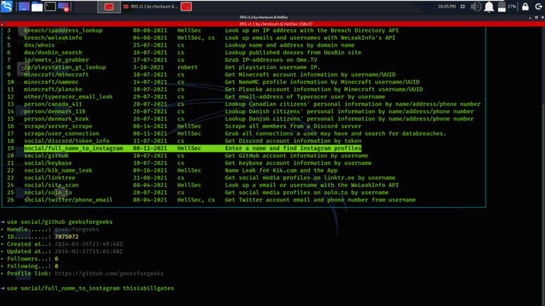 IRIS - Open-source intelligence framework - GeeksforGeeks