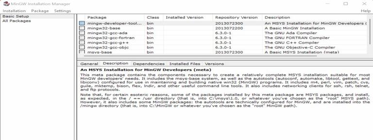 Mingw Installation Manager