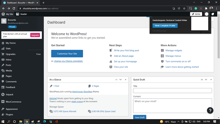 WordPress User Photo - GeeksforGeeks