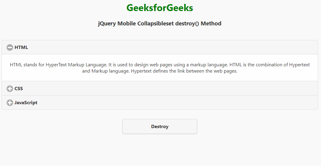 M todo JQuery Mobile Collapsibleset Destroy Barcelona Geeks M todo JQuery Mobile Collapsibleset Destroy Barcelona Geeks