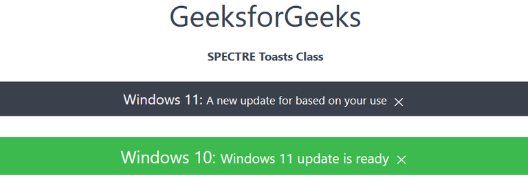 Spectre Toasts | GeeksforGeeks