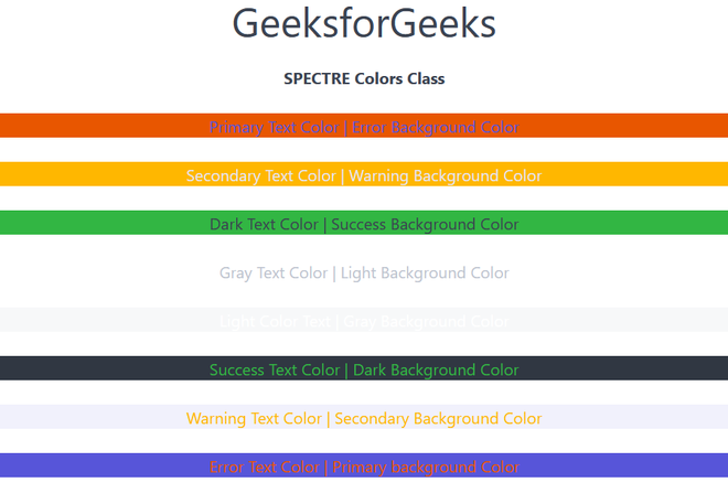 Spectre Colors - GeeksforGeeks