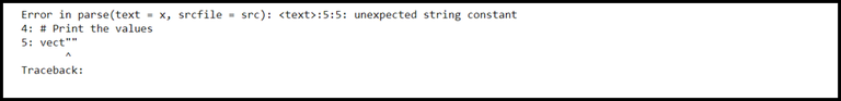 How to Fix: Unexpected String Constant in R - GeeksforGeeks