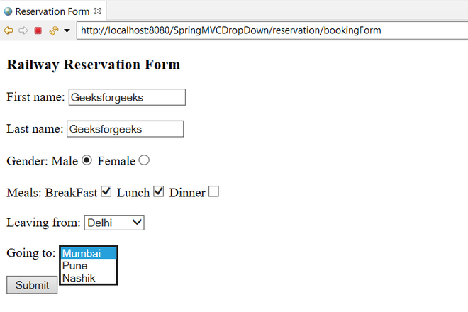Spring - MVC Listbox - GeeksforGeeks