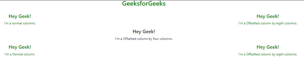 What Are Offsetting Columns In Bootstrap 3 Grid System Geeksforgeeks