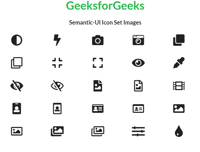 Semantic-UI Icon Set Images - GeeksforGeeks