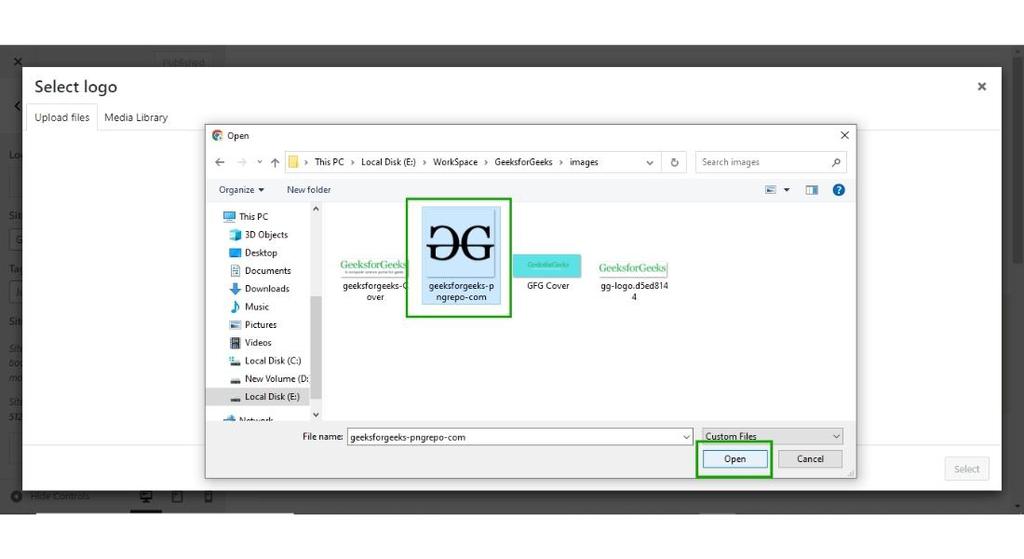 How to Add Custom Logo to WordPress Website ? - GeeksforGeeks
