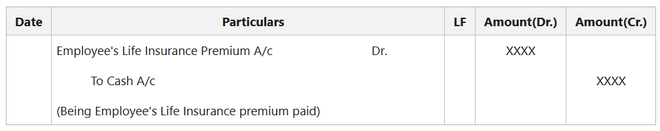 Journal Entry for Life Insurance Premium & Employee's Life Insurance ...
