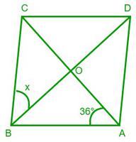 What angle is formed at the intersection of the diagonals of a rhombus ...