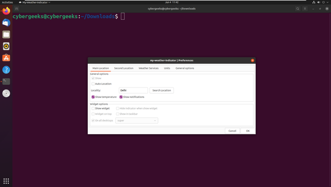 How to Install My Weather Indicator for Ubuntu - GeeksforGeeks