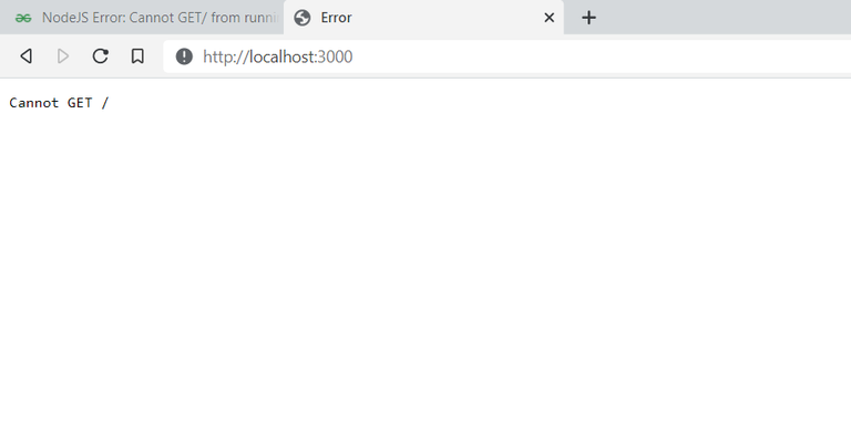 Node.js Error: Cannot GET/ from Running the URL on the Web Browser ...