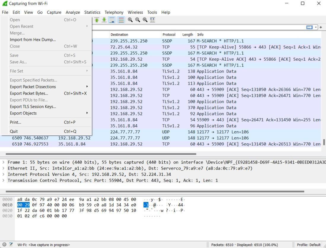 File Menu Functions In Wireshark GeeksforGeeks