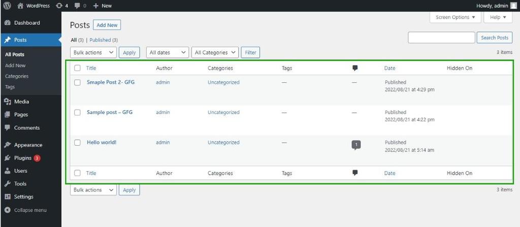 How to Hide a Post From Home Page in WordPress ? - GeeksforGeeks