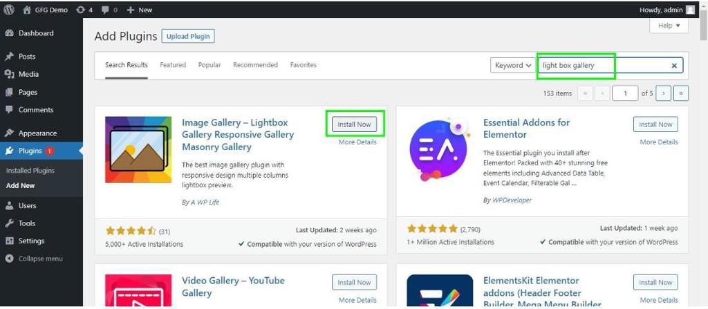 How to Add a Gallery in WordPress with a Lightbox Effect ? - GeeksforGeeks