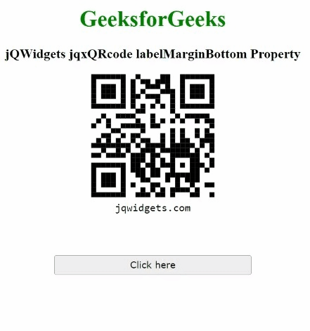 jQWidgets jqxQRcode labelMarginBottom Property - GeeksforGeeks